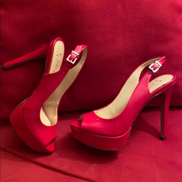 Jessica Simpson | Shoes | Jessica Simpson Red Muse 4 Inch Heels | Poshmark
